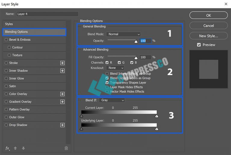 آموزش کامل بلندینگ آپشن (Blending option) فتوشاپ (1) - گروه کمپرس